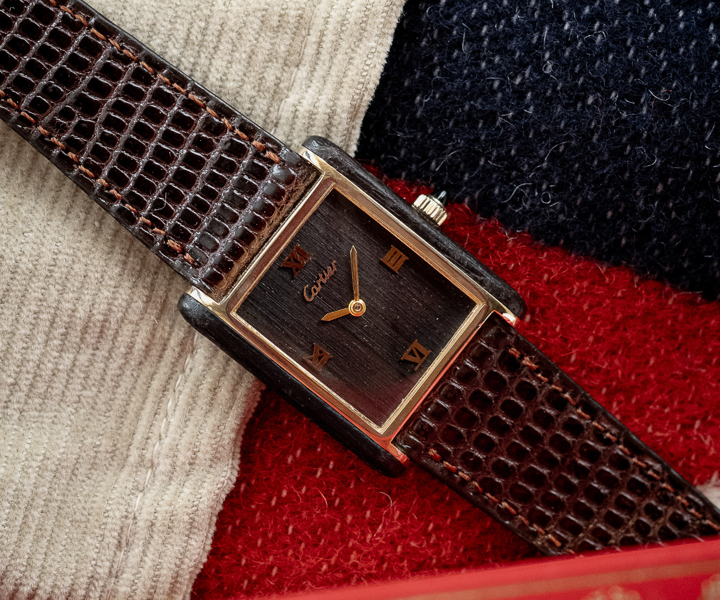 Cartier Tank Palissandre de Rio Wood : une rare montre Cartier